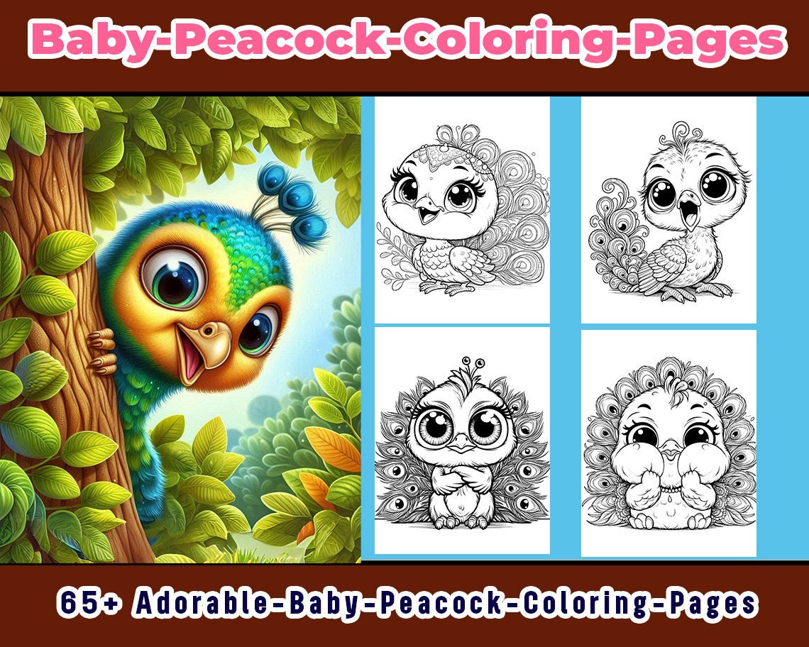 65 Cute Baby Peacock Coloring Pages Detailed Designs for Relaxation and ...