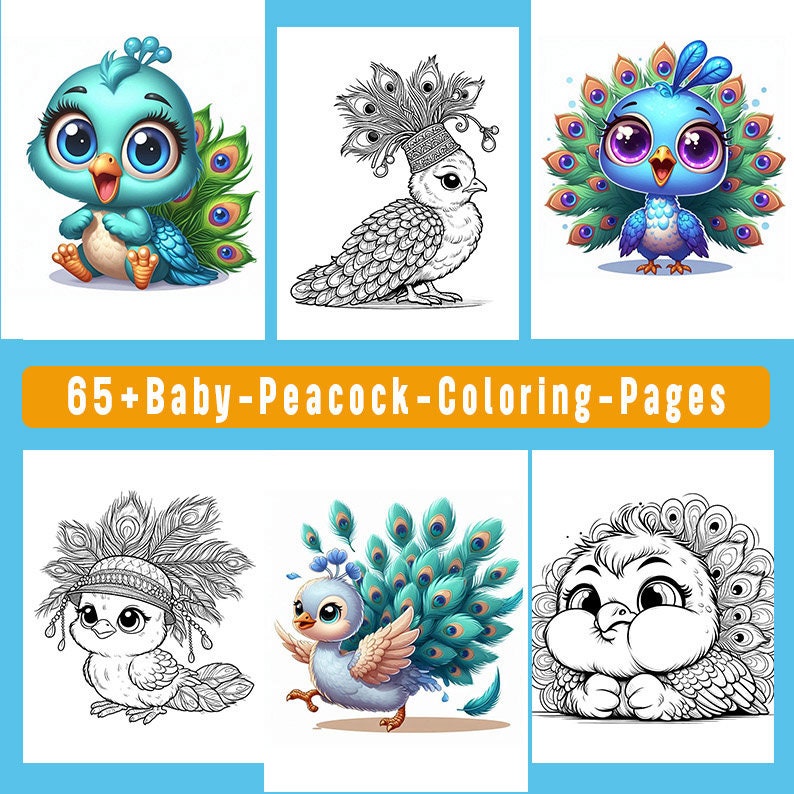 65 Cute Baby Peacock Coloring Pages Detailed Designs for Relaxation and ...