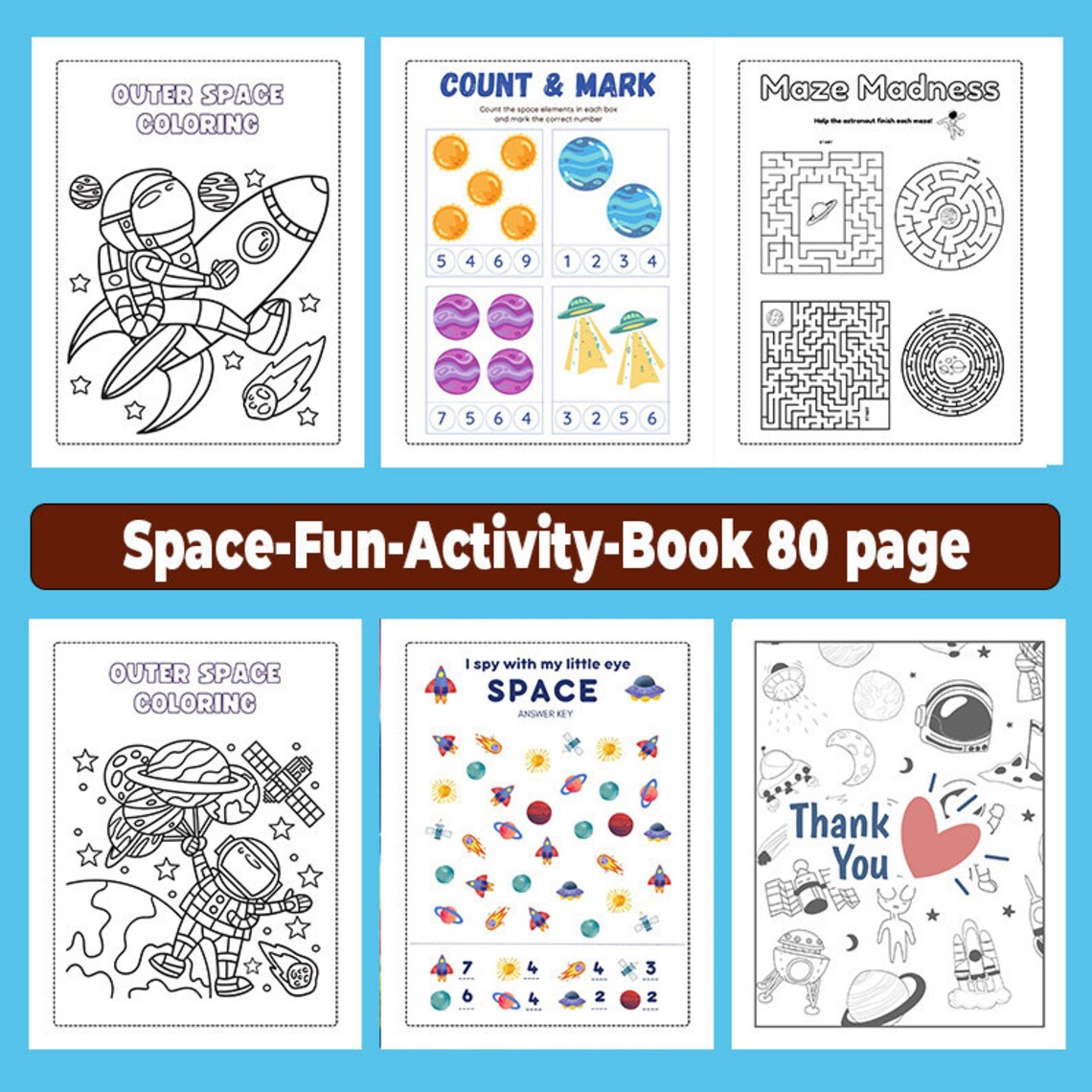 75 Outer Space Activity Coloring Pages for Kids, Astronaut , Planets ...