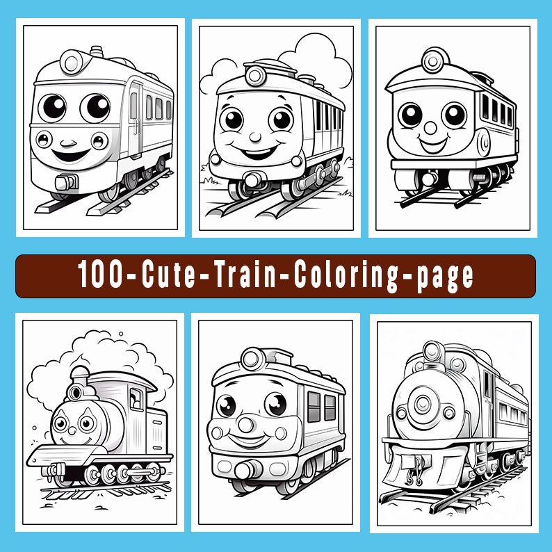 100 Printable Train Coloring Pages for Children, Perfect for Birthday ...