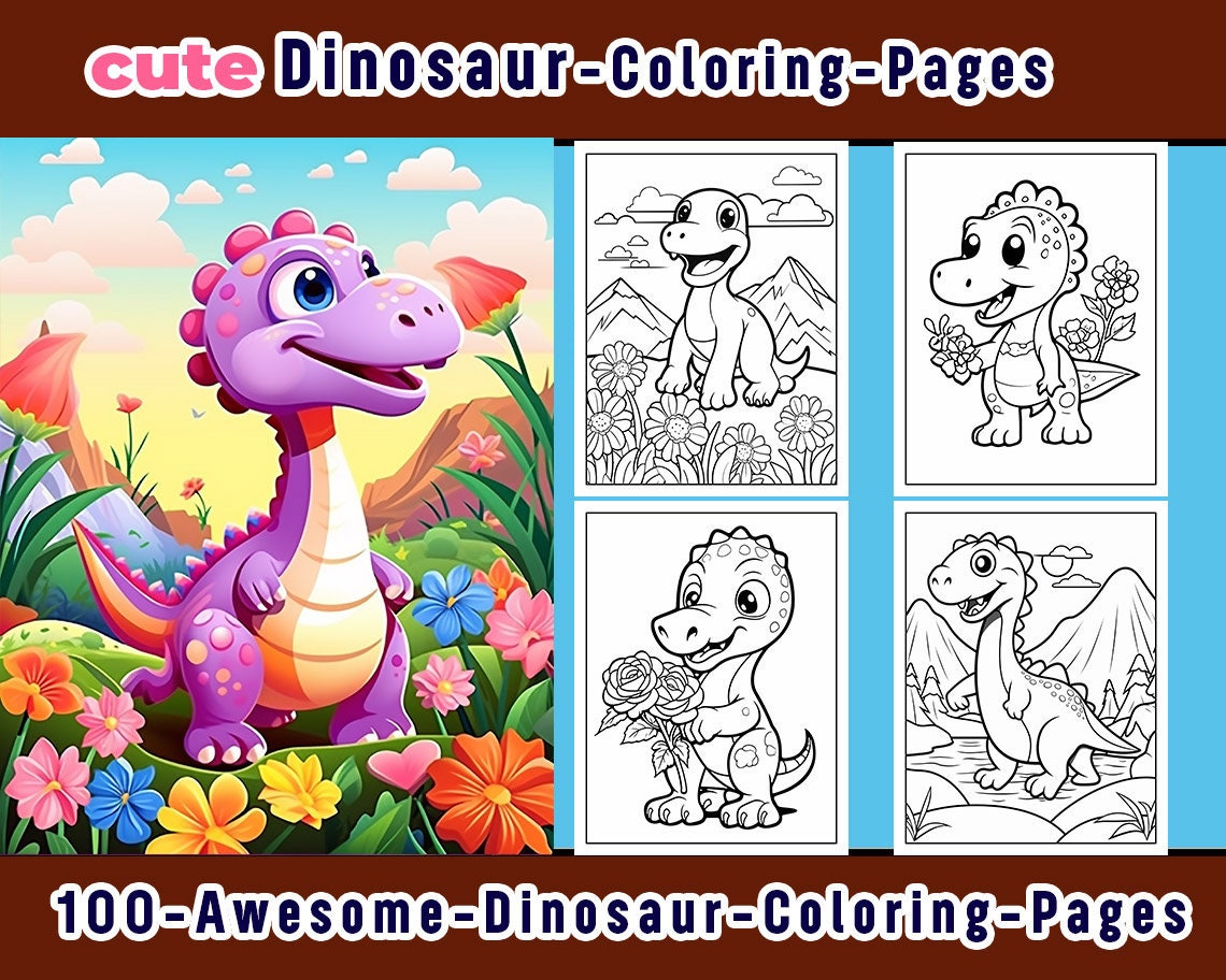 100 Dinosaurs Coloring Pages, Dinosaur Coloring Pages for Kids ...