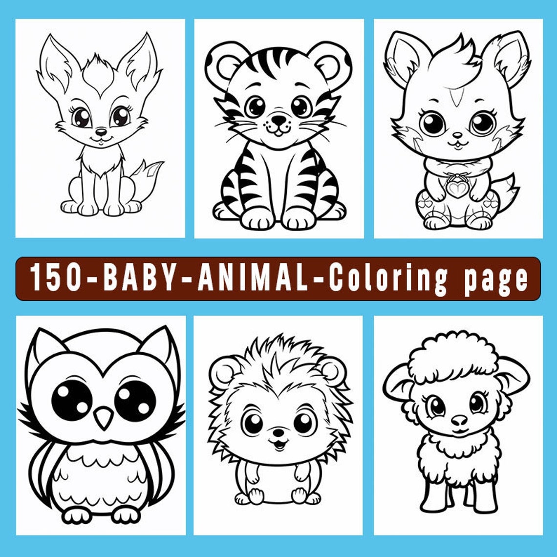 Cute Baby Animal Coloring Pages, Kids Coloring Pages, Printable ...