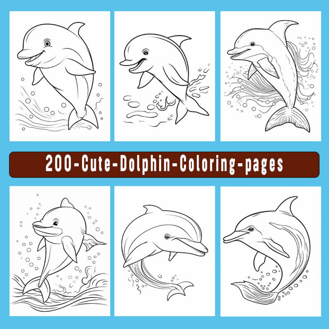 200 Printable Dolphin Coloring Pages for Kids and Adults - Cute and ...