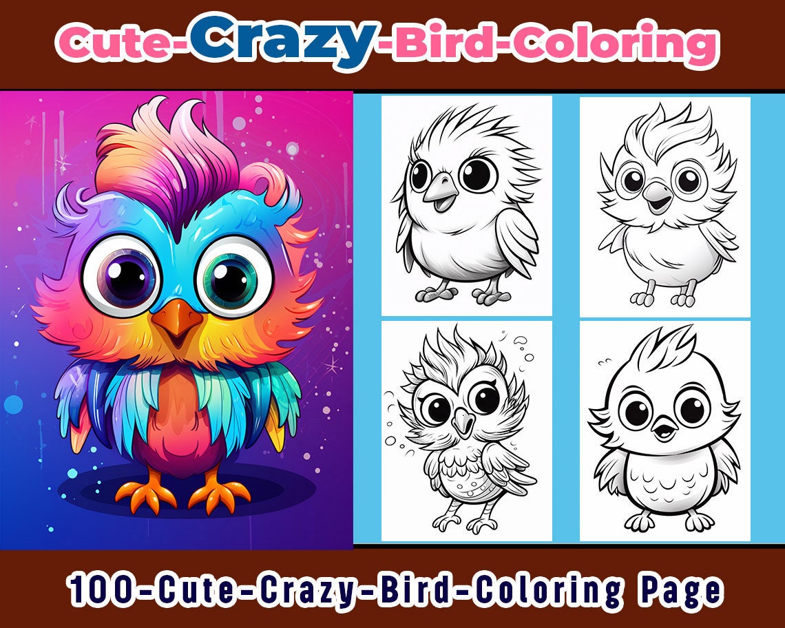 Cute Crazy Bird Coloring Pages - 100 Printable Crazy Bird Coloring ...