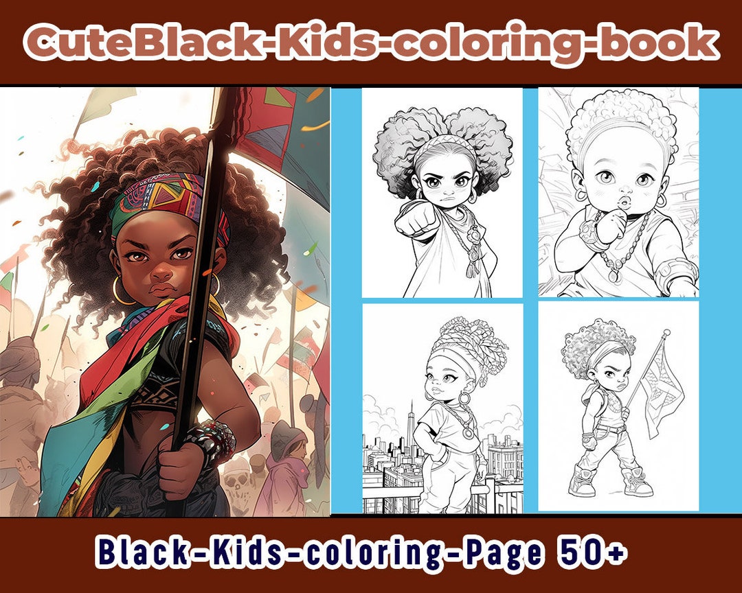 Black Kids Coloring Pages | African American Boys and Girls, Instant ...