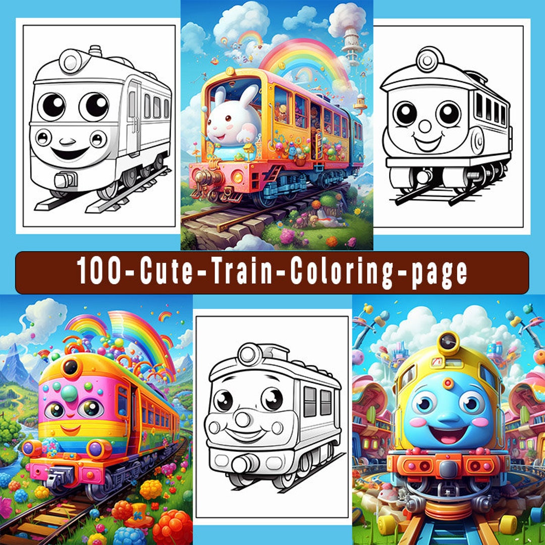 100 Printable Train Coloring Pages for Children, Perfect for Birthday ...