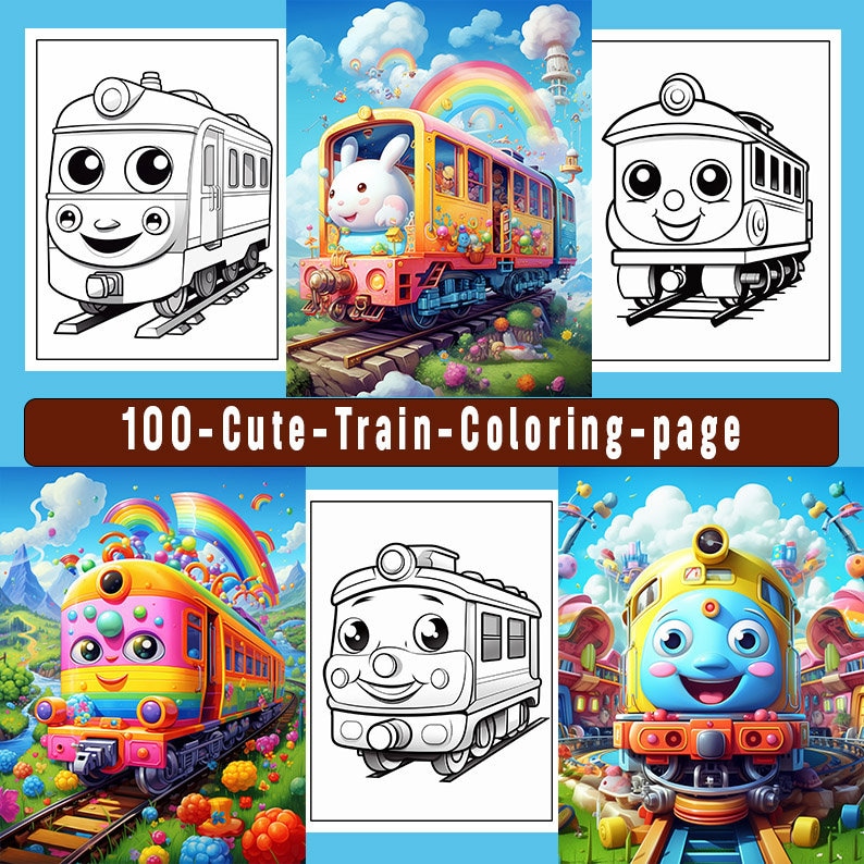 100 Printable Train Coloring Pages for Children, Perfect for Birthday ...