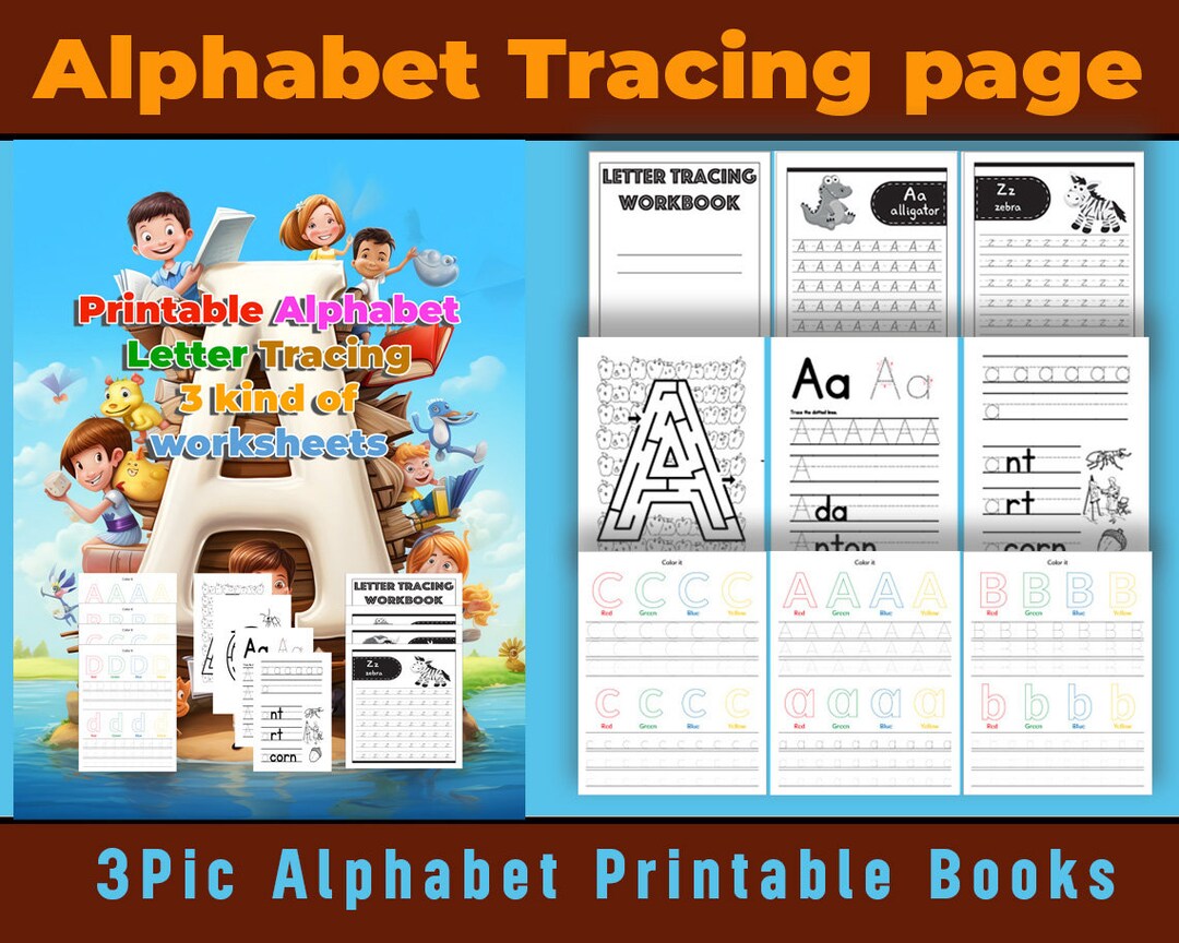 26 ABC Phonics Tracing Worksheet Printable Preschool Lowercase Alphabet ...