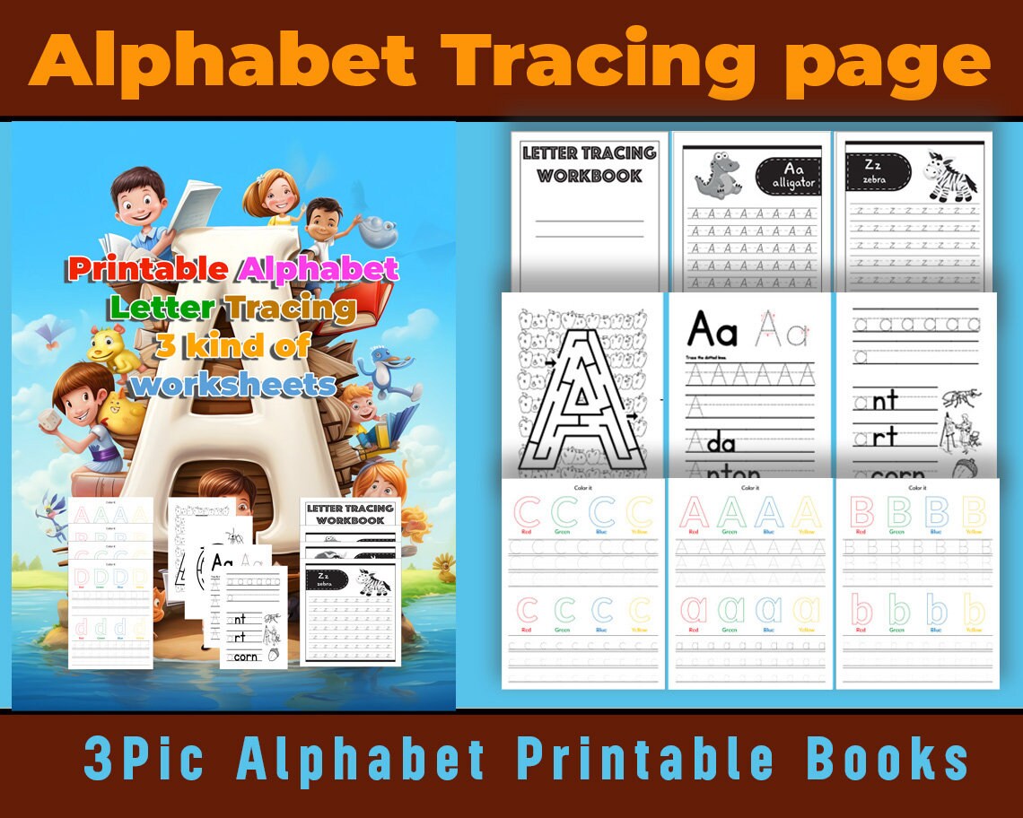 26 ABC Phonics Tracing Worksheet Printable Preschool Lowercase Alphabet ...