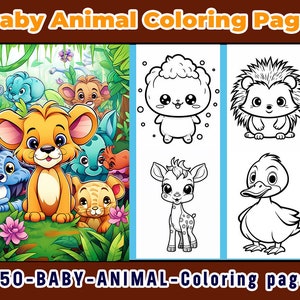 Cute Baby Animal Coloring Pages, Kids Coloring Pages, Printable ...