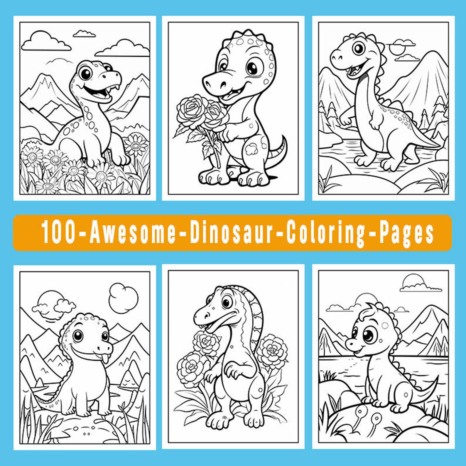 100 Dinosaurs Coloring Pages, Dinosaur Coloring Pages for Kids ...