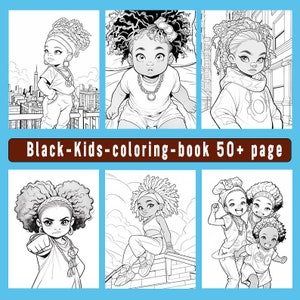 Black Kids Coloring Pages | African American Boys and Girls, Instant ...