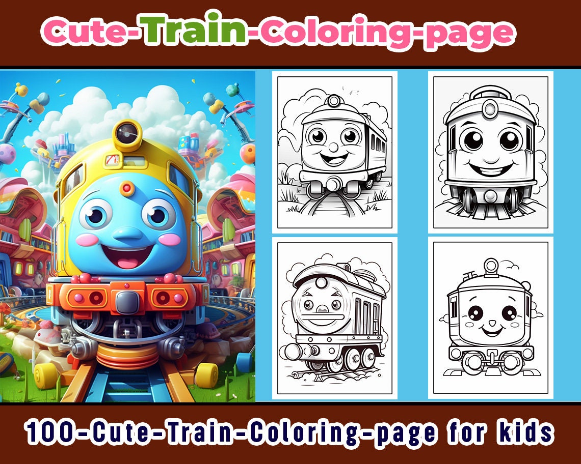 100 Printable Train Coloring Pages for Children, Perfect for Birthday ...