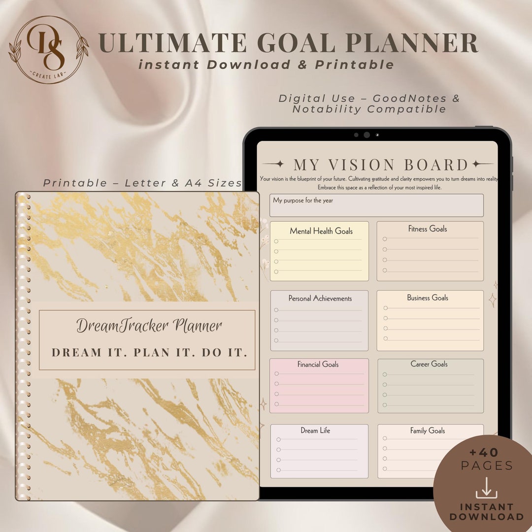 Ultimate Goal Planner Digital and Printable Daily, Weekly, and Monthly ...