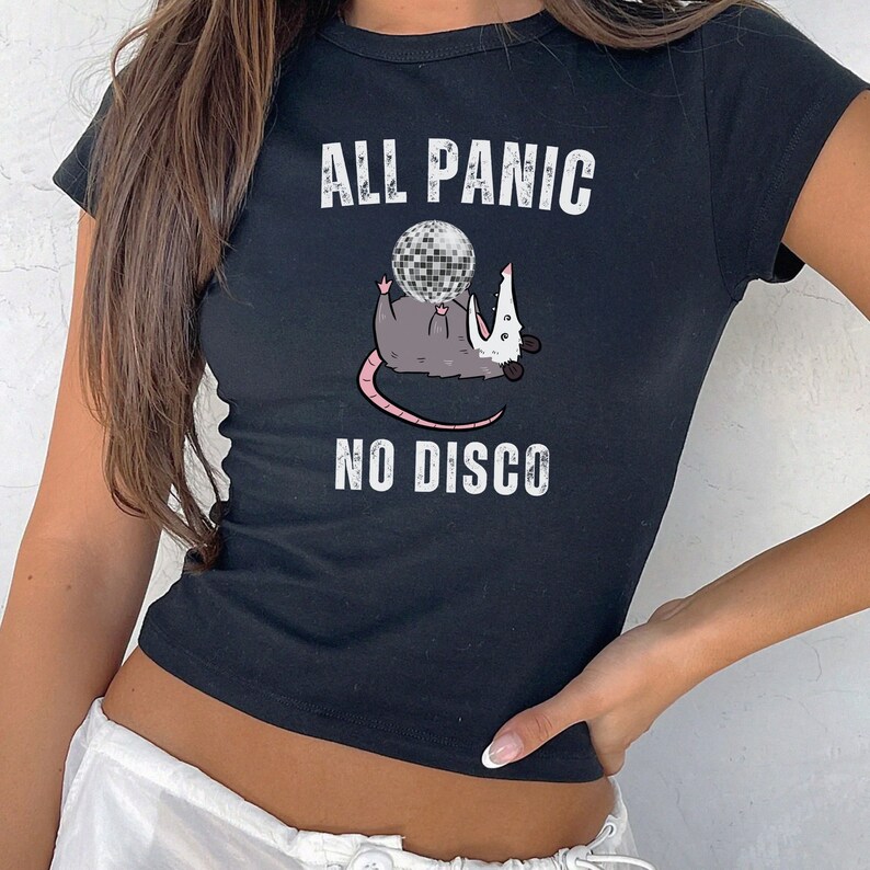 All Panic No Disco Babytee, Possum Baby Tee, Opossum Crop Top, Nervous ...