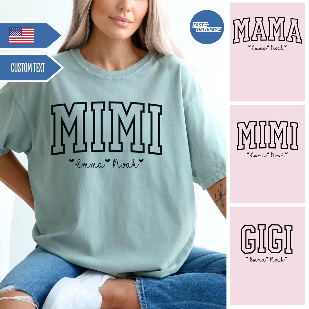 Custom Mimi Shirt With Kid Name, Personalized Mimi Shirt With Kids ...