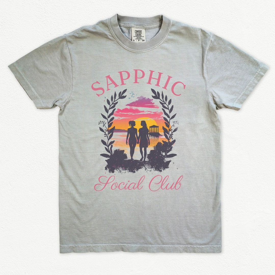 Sapphic Social Club T-shirt Comfort Colors Lesbian Shirt, Wlw Shirt ...