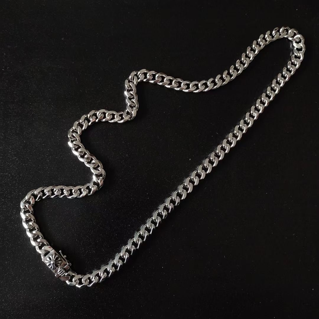 Handcrafted Gothic Chrome Hearts Choke Chain Necklace, Exquisite ...