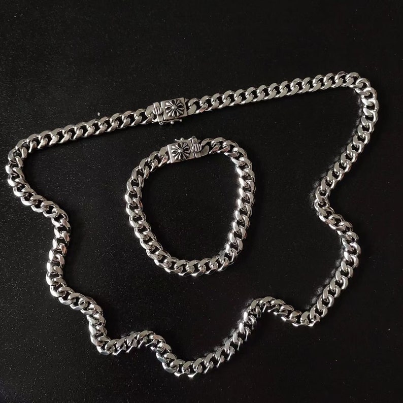 Handcrafted Gothic Chrome Hearts Choke Chain Necklace, Exquisite ...