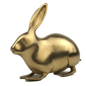 Vintage Brass Rabbit Figurine, Rare Solid Brass Animal Statue, Vintage ...