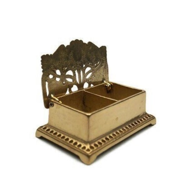 Antique Double Bronze Inkwell Set, Double Inkwell Stand, Vintage Office ...