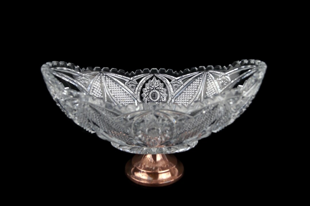 Vintage Crystal Candy Bowl, Pedestal Crystal Glass Bowl, Sweets Crystal ...