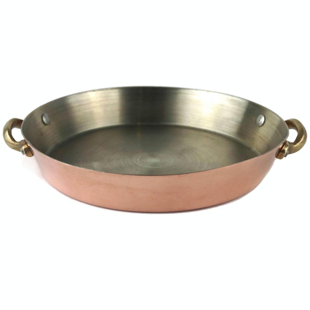 Vintage Copper Pan, Small Copper Saucepan With Brass Handles, Vintage ...