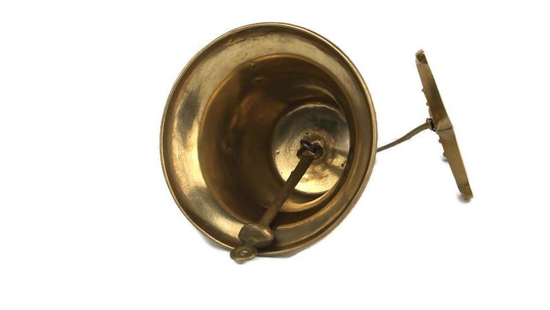 Vintage Large Brass Wall Mount Bell, Front Door Welcome Bell, Ship Bell ...