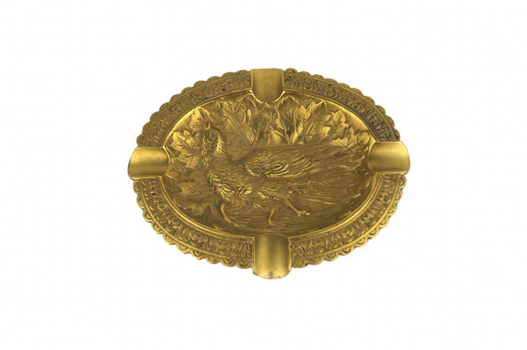 Ornate Bird Ashtray, Curiose Metal Tray, Collectible Decor, Vintage ...
