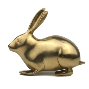 Vintage Brass Rabbit Figurine, Rare Solid Brass Animal Statue, Vintage ...