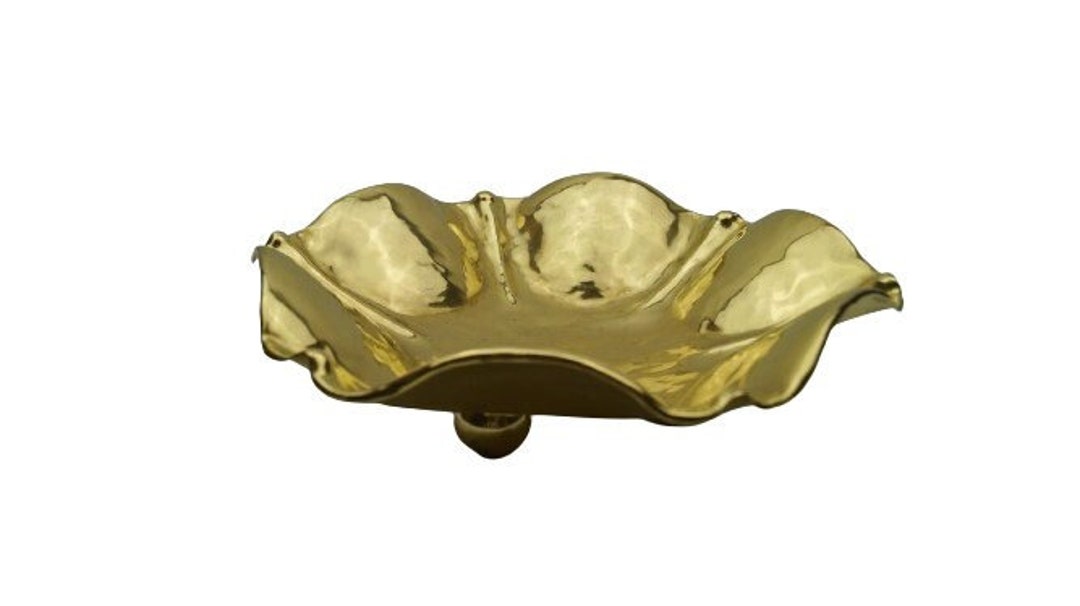 Vintage Brass Bowl With Legs, Leaf Shape Basket, Brass Trinket Tray ...