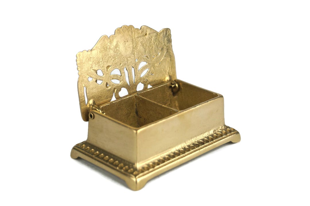 Brass Post Stamp Box, Vintage Postage Stamps Holder & English Treasure ...