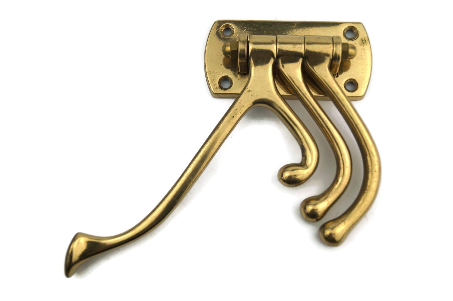 Brass Valet Hook, Vintage Brass Coat Hook, Four-way Folding Wall Hook ...