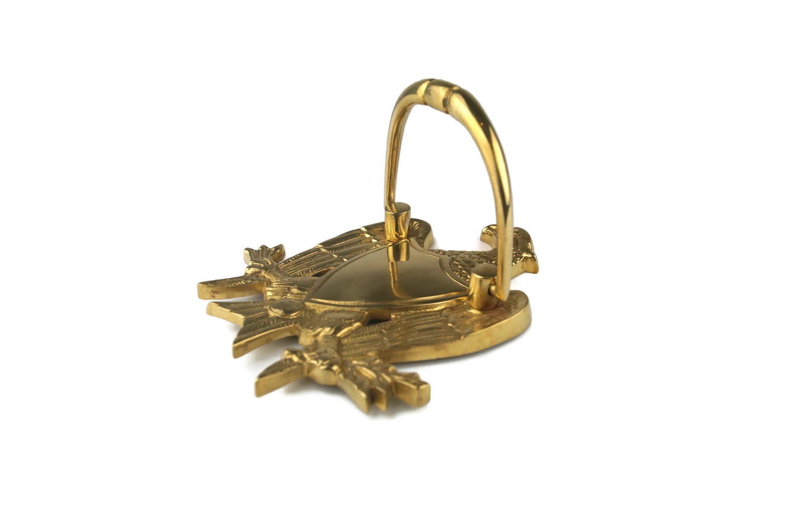 Vintage Brass Eagle Head Doorbell Knocker, Antique Front Door Hardware ...