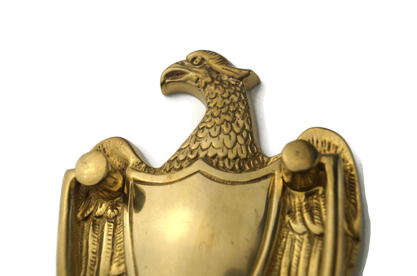 Vintage Brass Eagle Head Doorbell Knocker, Antique Front Door Hardware ...