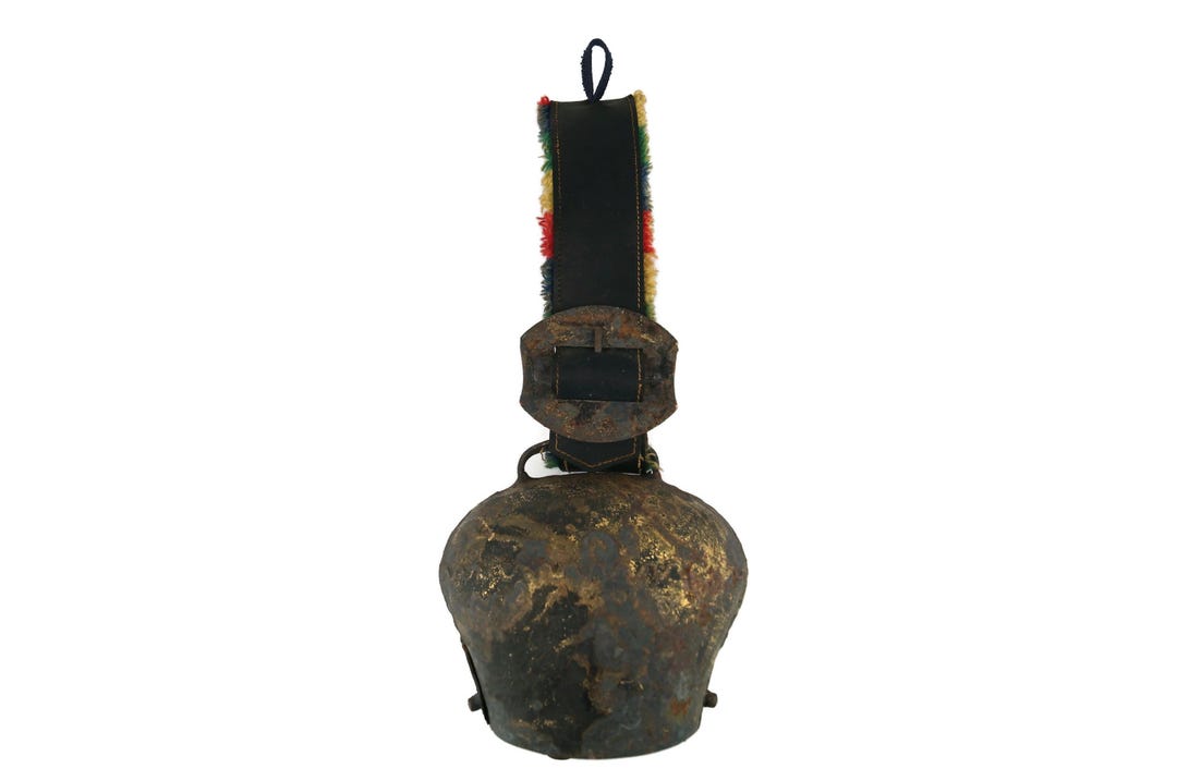 Vintage Swiss Cow Bell, Antique Large Cow Bell Switzerland, Metal Cow ...