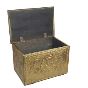 Vintage Large Coal Storage Box With Antique Brass Finish, Portable ...