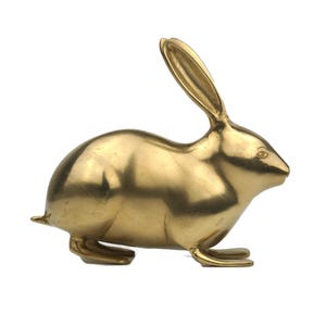 Vintage Brass Rabbit Figurine, Rare Solid Brass Animal Statue, Vintage ...