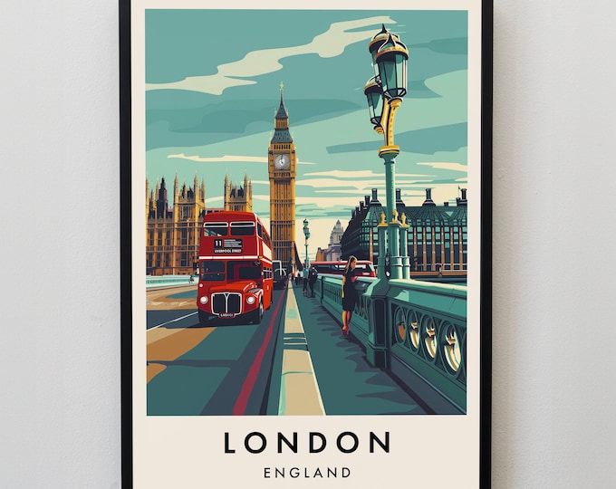 1960s “england” Vintage Style British Flag Travel Poster | Classic ...