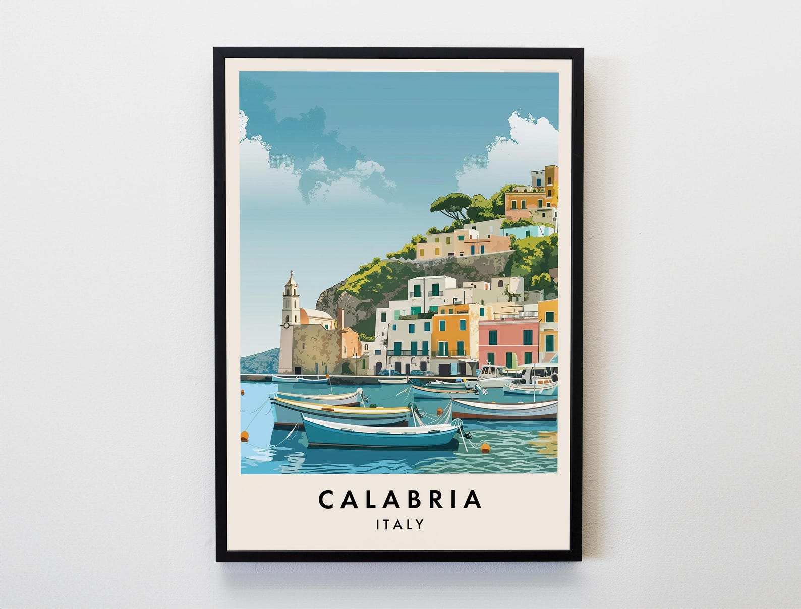Calabria Travel Print, Wall Art Calabria, Calabria Poster, Italy Travel ...