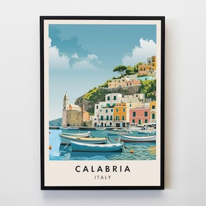 Calabria Travel Print, Wall Art Calabria, Calabria Poster, Italy Travel ...