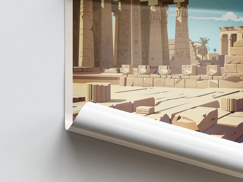 Luxor Temple Travel Print, Wall Art Luxor Temple Poster, Egypt Travel ...