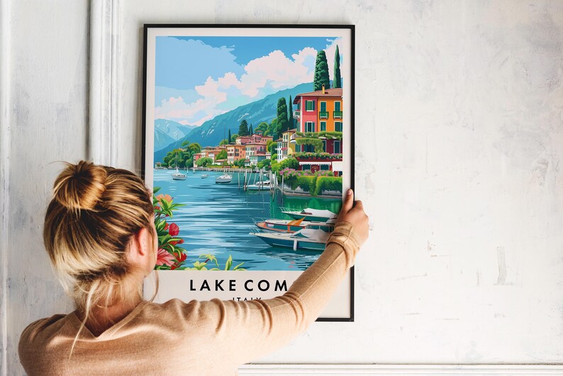 Lake Como Travel Print, Wall Art Lake Como, Lake Como Poster, Italy ...