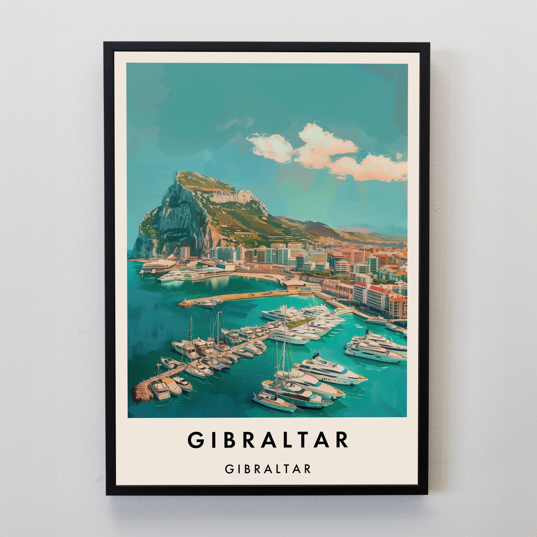 Gibraltar Travel Print, Wall Art Gibraltar, Gibraltar Print, Gibraltar ...