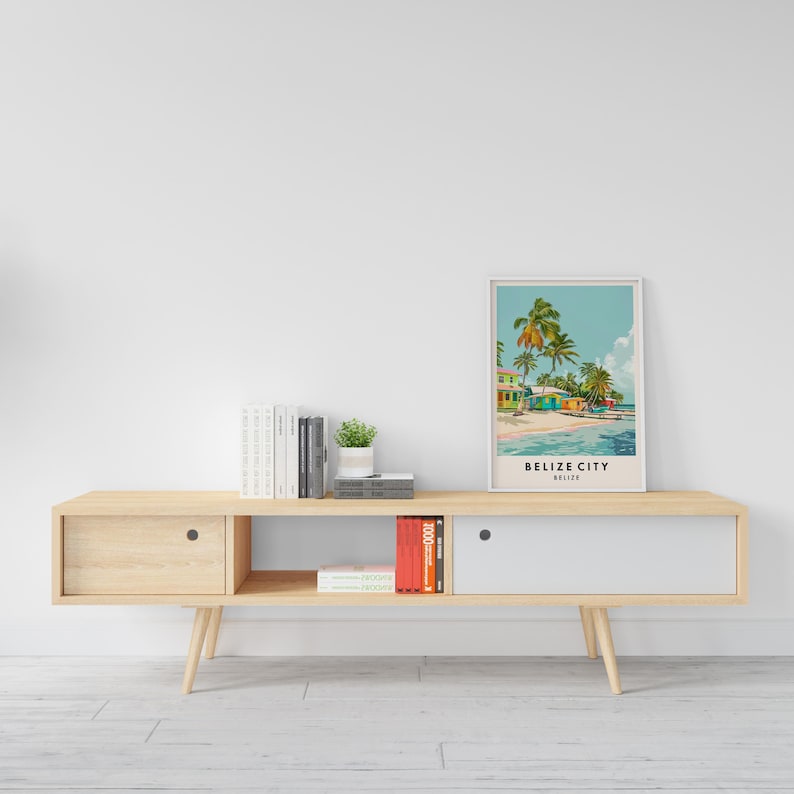 Belize City Travel Print, Wall Art Belize City, Belize Gift, Belize ...