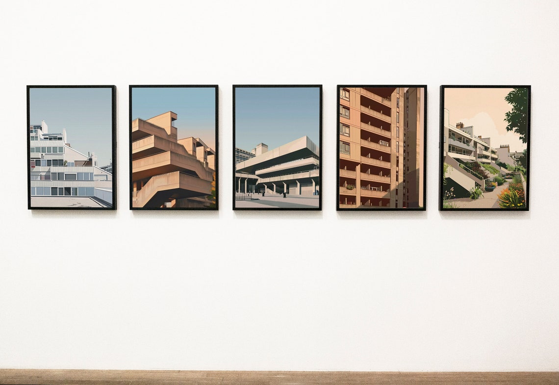 Brutalist Architecture Poster, Retro Poster, Mid Century Modern Poster ...