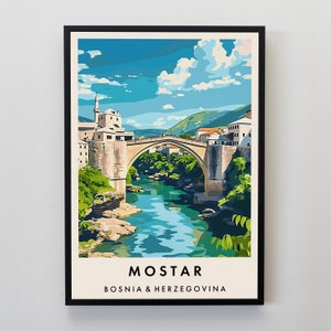 Mostar Travel Print, Wall Art Mostar, Mostar Print, Mostar Poster ...