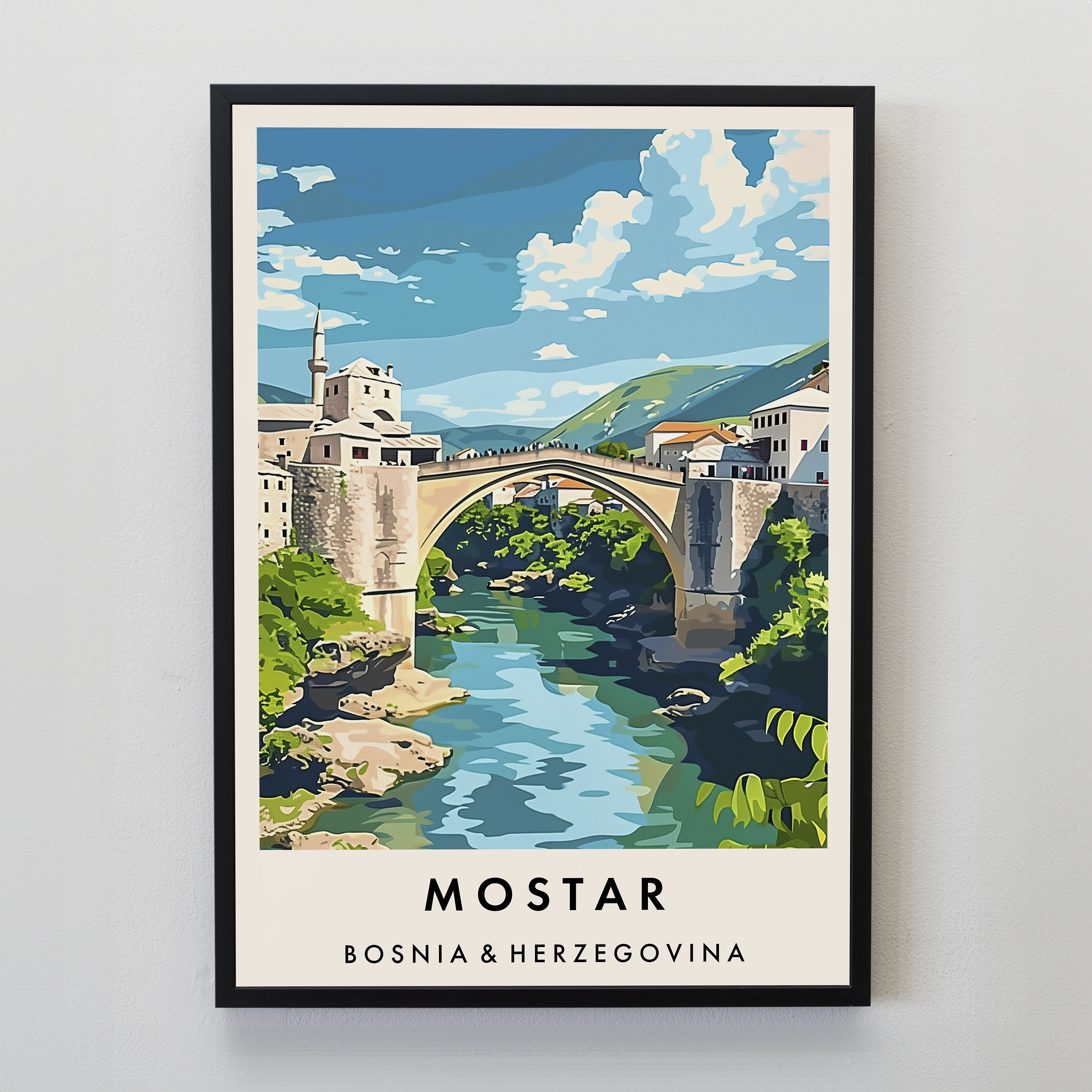 Mostar Travel Print, Wall Art Mostar, Mostar Print, Mostar Poster ...