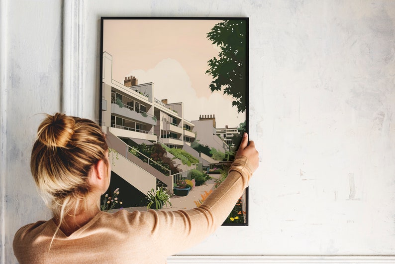 Alexandra Estate Architecture Poster, Retro Poster, Mid Century Modern ...