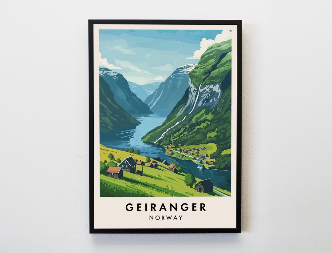 Geiranger Travel Print, Wall Art Geiranger Poster, Norway Travel Print ...